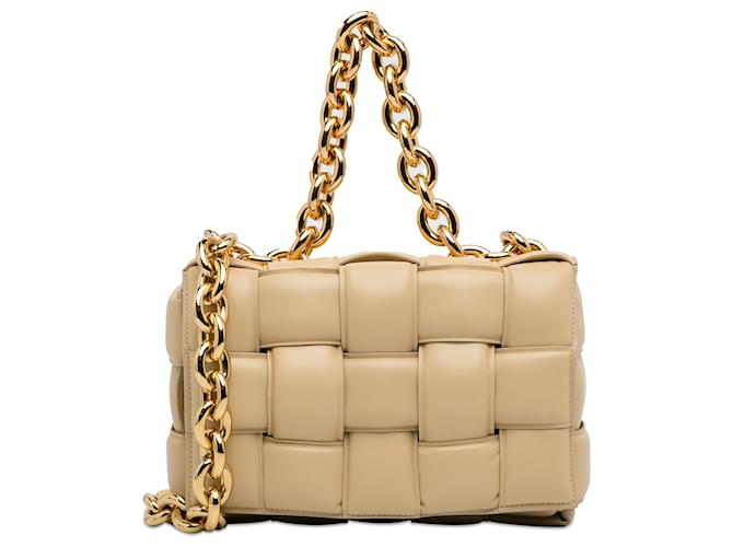 Bottega Veneta Brown Maxi Intrecciato Padded Cassette Chain Beige ...