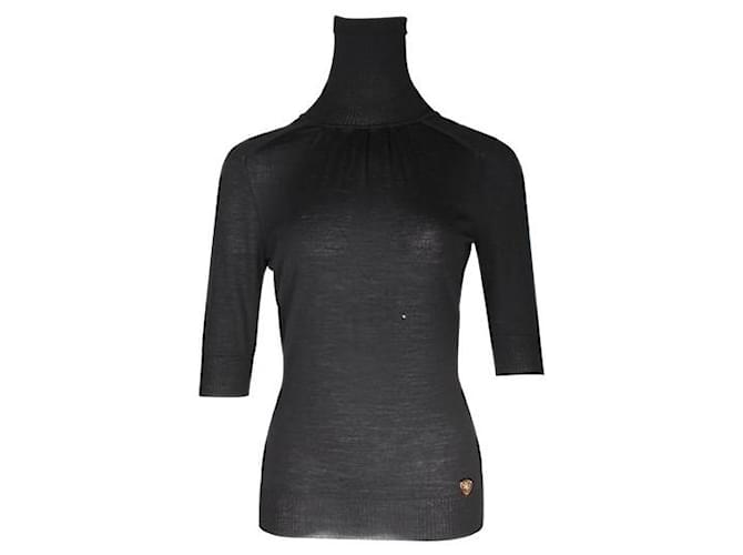Gucci Black Turtle Neck Short Sleeve Wool ref.1286531 - Joli Closet