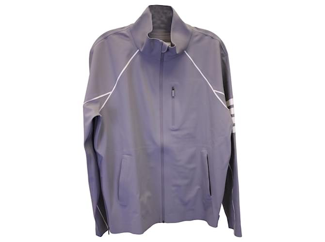 Thom Browne 4-Bar Compression Zip Jacket in Grey Polyamide Nylon ref ...