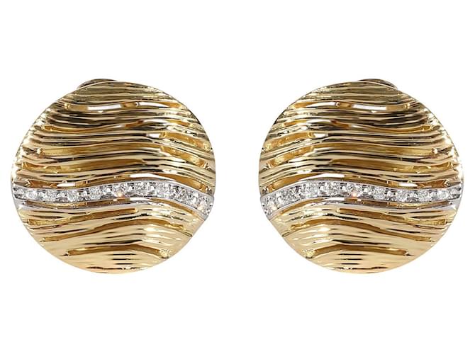 Roberto Coin Elefantino Diamond Earrings in 18k yellow gold 0.1 ctw ...