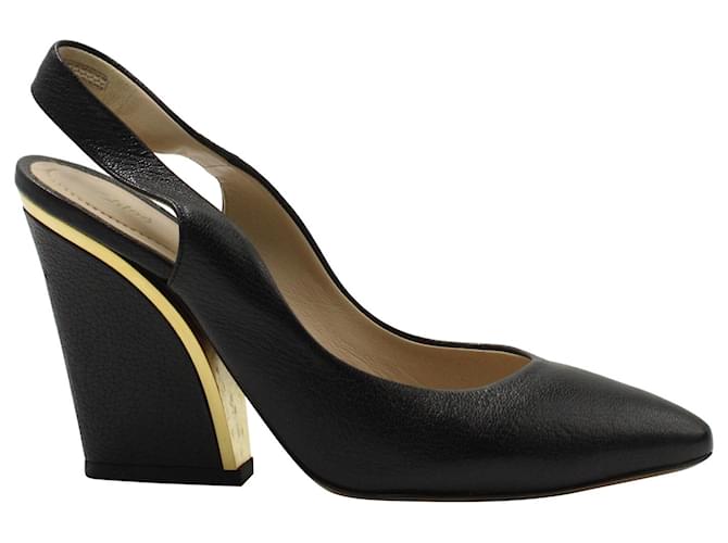 Chloé Slingback Pumps in Black Leather ref.1296591 - Joli Closet