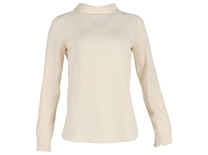 Moschino Button-Sown Shirt in Beige Silk Brown ref.1298677 - Joli Closet