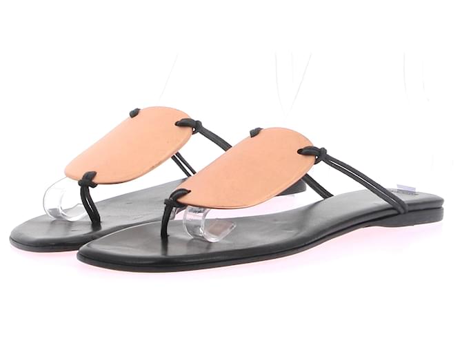 Hermès HERMES Sandals T.eu 37 leather Golden ref.1301902 - Joli Closet