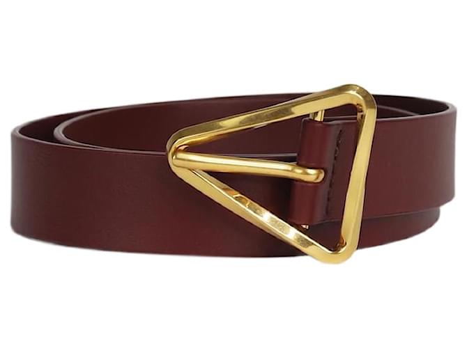 Bottega Veneta Burgundy leather triangle belt Dark red ref.1302177 ...