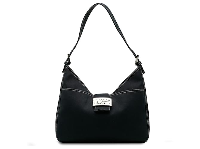 Fendi Blue FF Marble Logo Shoulder Bag Navy blue Cloth Cloth ref ...