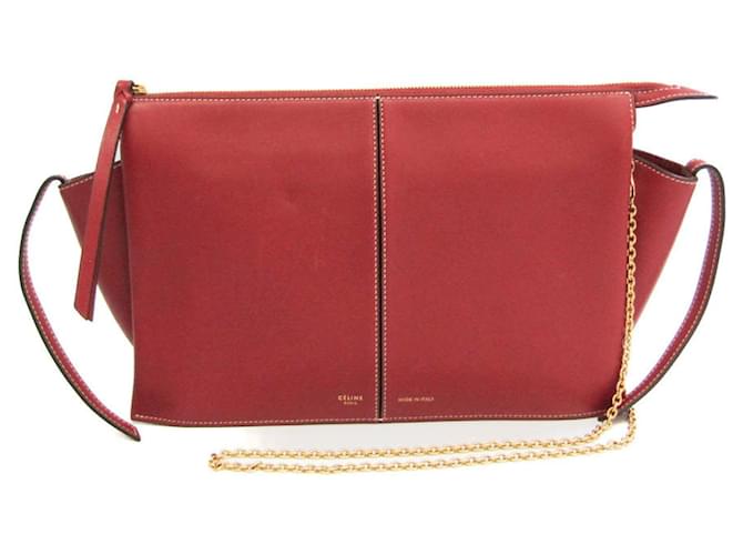 Céline Dark red Leather ref.1307738 - Joli Closet