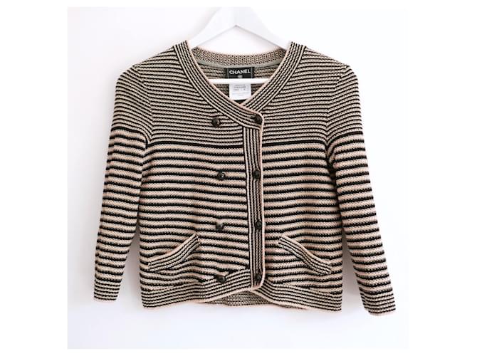 Chanel Resort 2015 Paper/Cotton/Silk Knit Cropped Jacket Camel ref ...
