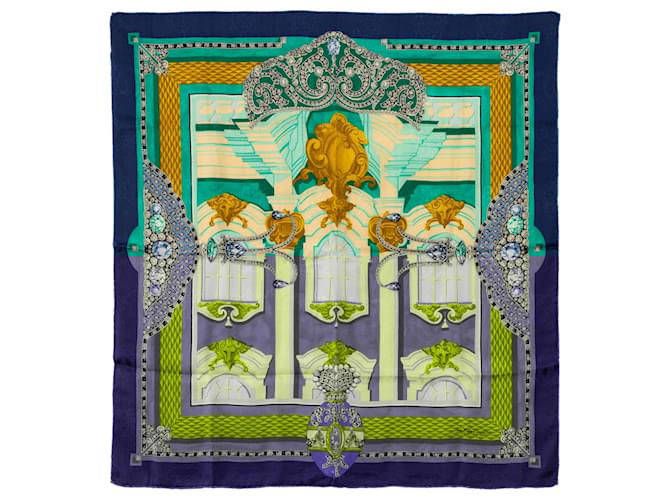 Cartier Blue Printed Silk Scarf Cloth ref.1309178 - Joli Closet