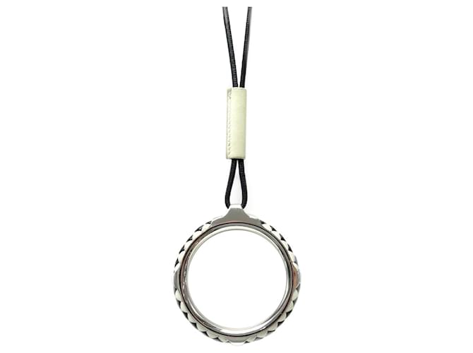 Hermès HERMES KYOTO BRAIDED NECKLACE 75 CM IN BLACK AND WHITE LEATHER ...