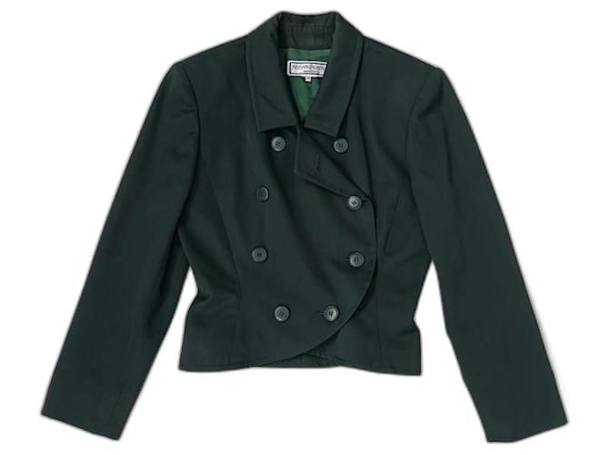 Yves Saint Laurent Structured jacket dark green YSL Variation 1980s ...