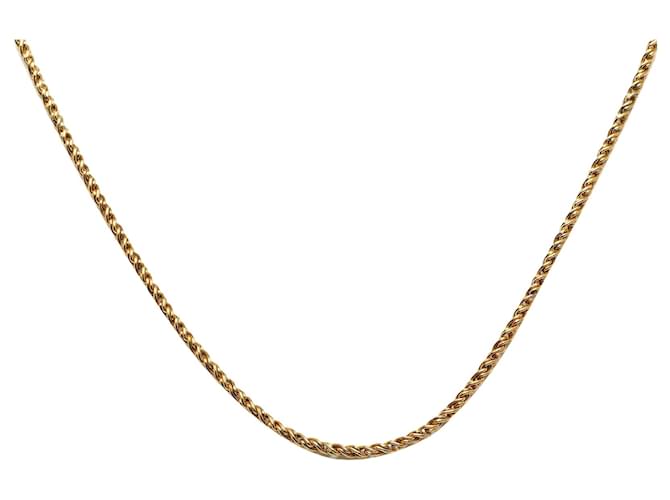 Dior Gold CD Oval Logo Chain Necklace Golden Metal Gold-plated ref ...