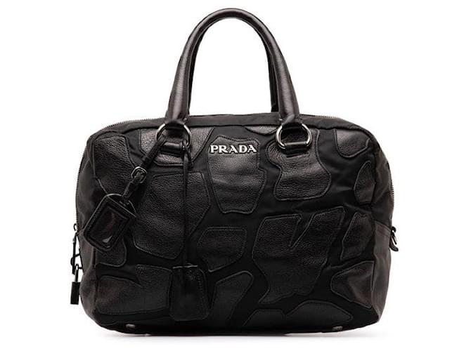 Prada Tessuto & Leather Patches Top Handle Bag Cloth ref.1321644 - Joli ...