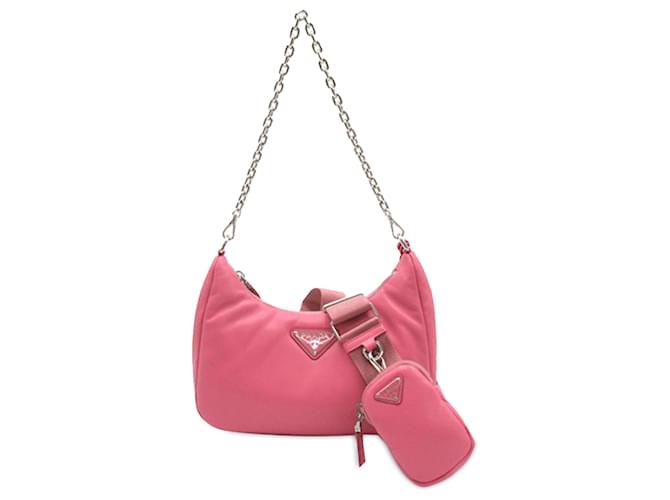 Prada Rose Tessuto Réédition 2005 Cartable Nylon Tissu ref.1330483 ...