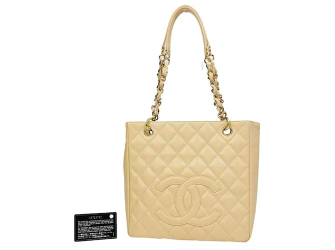 Timeless Chanel PST (Petite Shopping Tote) Beige Leather ref.1335203 ...