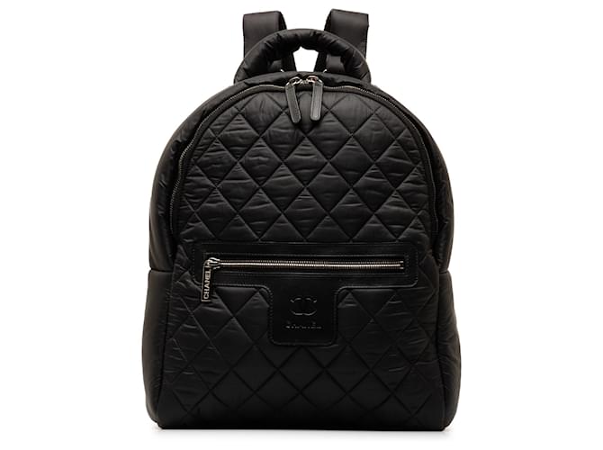Chanel Black Coco Cocoon Nylon Backpack Leather Pony-style calfskin ...