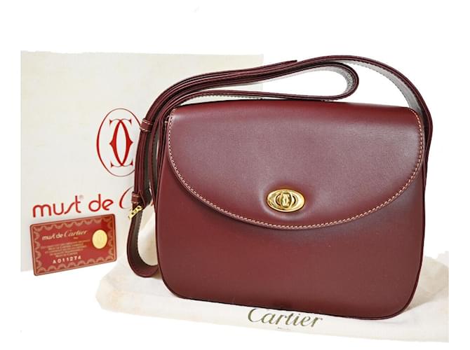Cartier Must de Cartier Dark red Leather ref.1338022 - Joli Closet