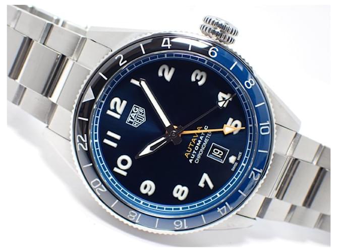 Tag Heuer Autavia 60 Anniversaire Anniversaire GMT'22 ceinture en cuir ...