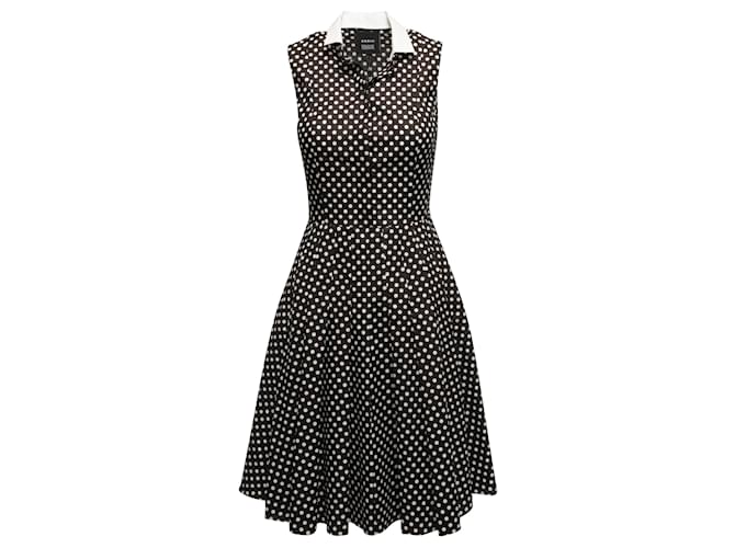 Black & White Akris Polka Dot A-Line Dress Size US 4 Synthetic ref ...