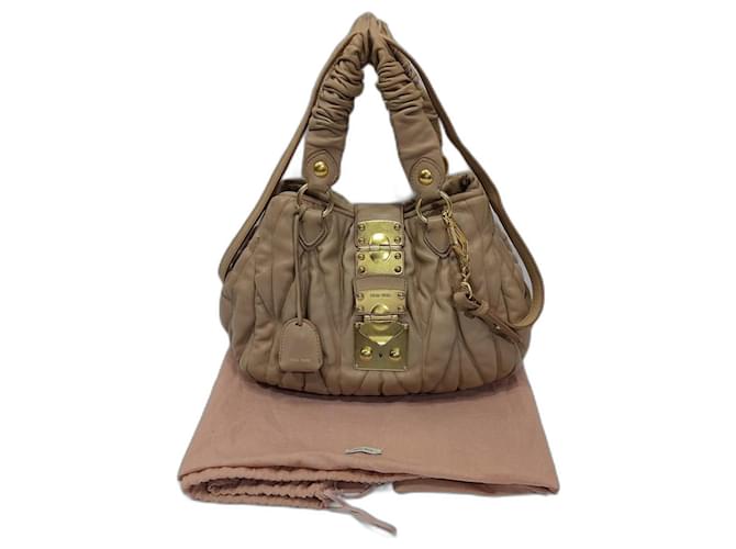 Miu Miu Quilted Camel Leather ref.1352083 - Joli Closet