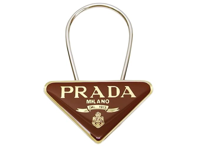 Prada Triangle Logo Dark red Metal ref.1354499 - Joli Closet