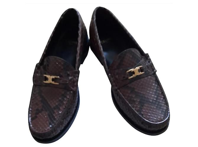 Céline Flats Chocolate Python ref.1362987 - Joli Closet