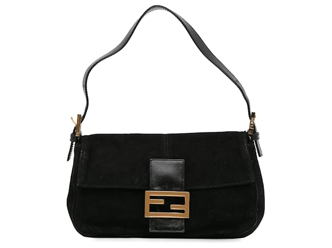 Fendi Black Suede Baguette Leather Pony-style calfskin ref.1363742 ...
