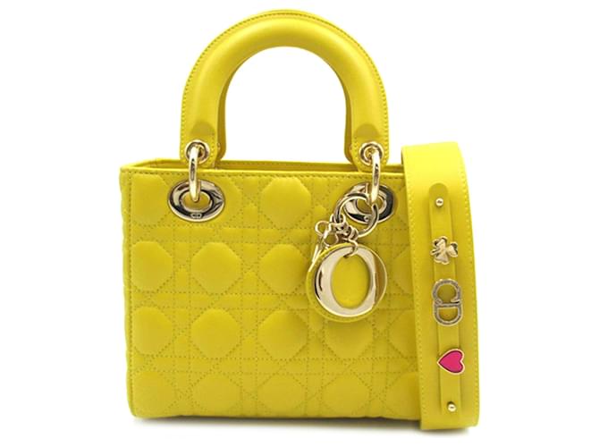 Dior Yellow Small Lambskin Cannage My ABCDior Lady Dior (Sold) - Joli ...