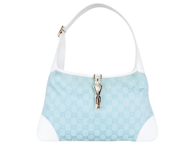 Gucci GG Monogram Jackie Shoulder Bag Blue Cloth ref.1366781 - Joli Closet