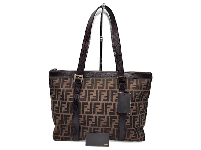 Fendi Double Zucca Neverfull Bag Brown Cloth ref.1368061 - Joli Closet