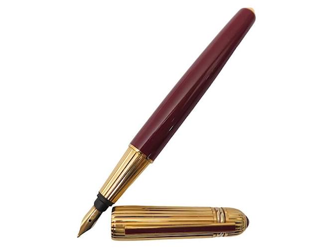VINTAGE CARTIER PASHA FOUNTAIN PEN GOLD PLATE BORDEAUX LACQUER FOUNTAIN ...