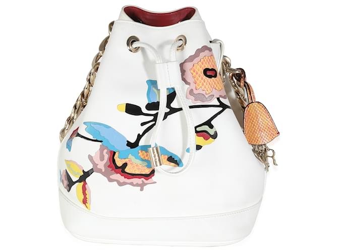 Christian Dior White Calfskin Multicolor Python Appliqué Paradise ...