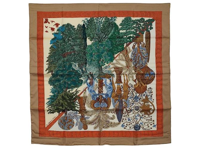 Hermès Hermes Silk 89x89 Carre 90 Les legendes de l'Arbre Scarf in Very ...