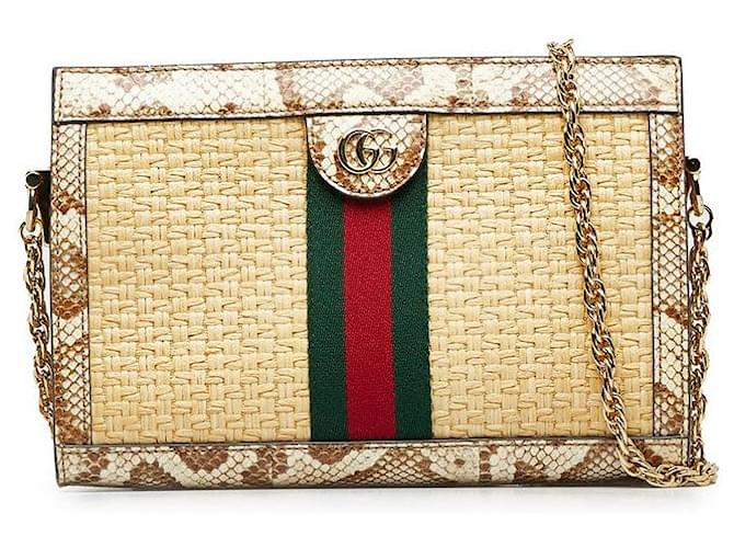 Gucci Ophidia Raffia Python Chain Shoulder Bag 503877 in Very Good ...