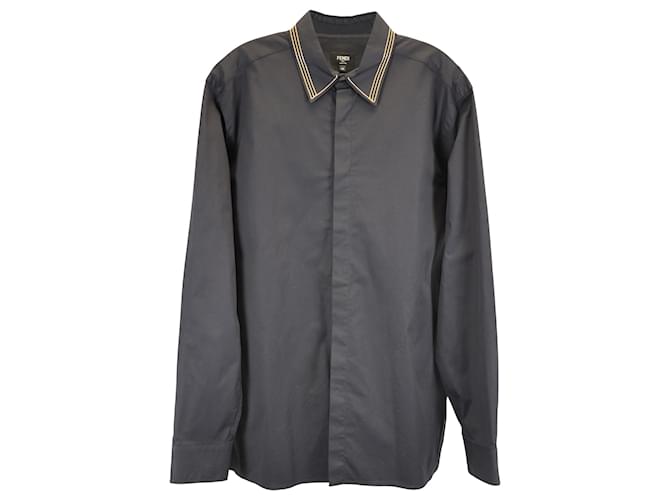Fendi Italian-Style Collar Shirt In Black Cotton ref.1417515 - Joli Closet