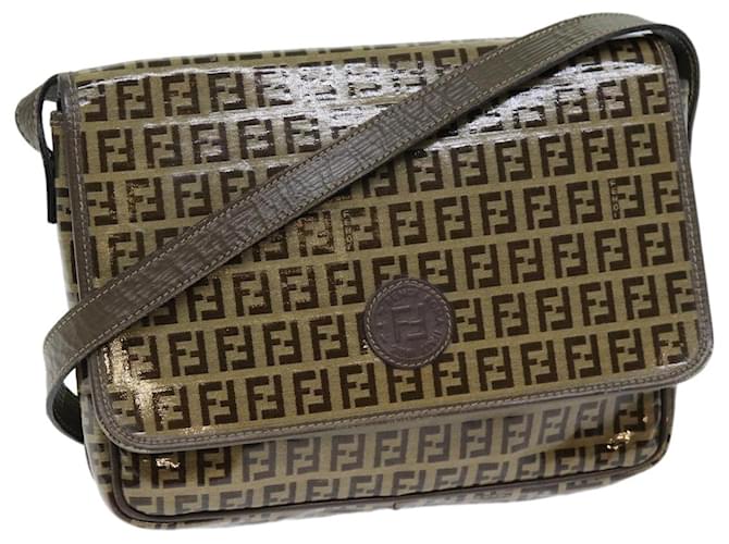 FENDI Zucchino Canvas Shoulder Bag Brown Auth ep4421 ref.1421010 - Joli ...