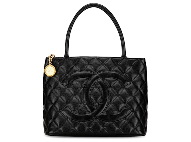 Chanel Black Caviar Medallion Tote Leather ref.1425157 - Joli Closet