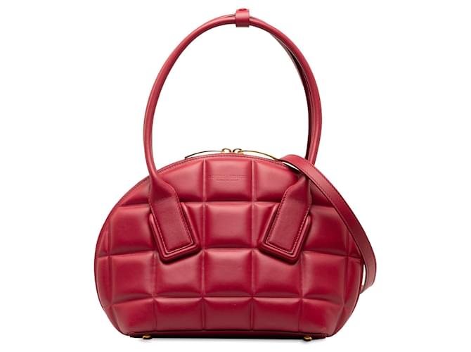 Red Bottega Veneta Small Padded Swoop Bag Satchel Leather ref.1425574 ...