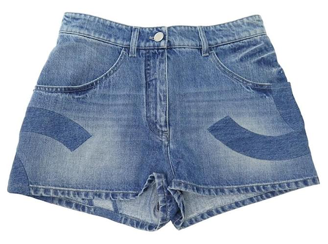 NINE CHANEL LOGO CC BLUE DENIM SHORTS P55909V42309 SIZE 38 M NEW JEAN ...