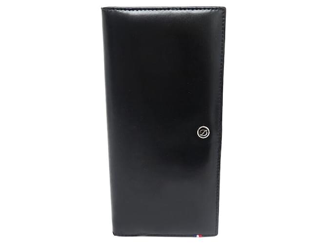 NINE ST DUPONT LINE D LONG WALLET 180045 BLACK LEATHER BOX BLACK WALLET ...