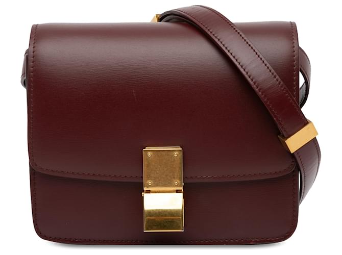 Céline Celine Red Small Classic Box Leather Pony-style calfskin ref ...
