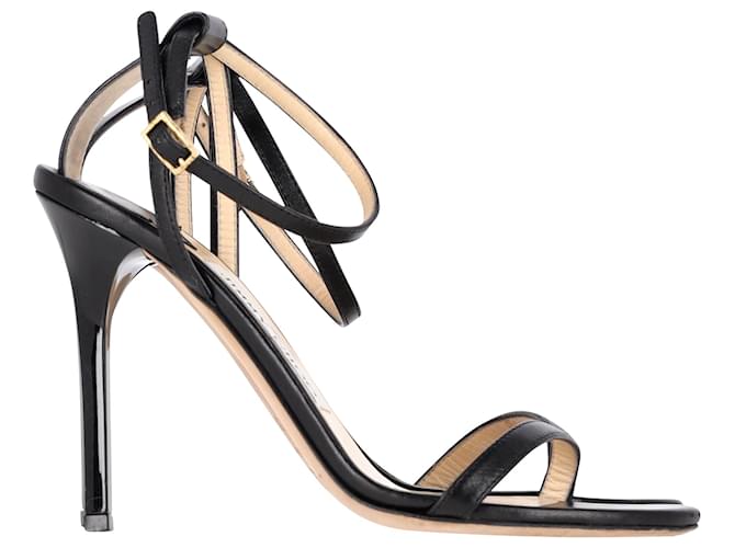 Jimmy Choo Minny Ankle Strap Sandals in Black Leather ref.1428447 ...