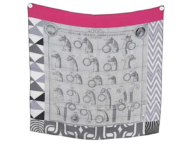 Hermès HERMES SCARF HORSE HEADS HARNESS HORNS SCROLLS SILK Multiple ...