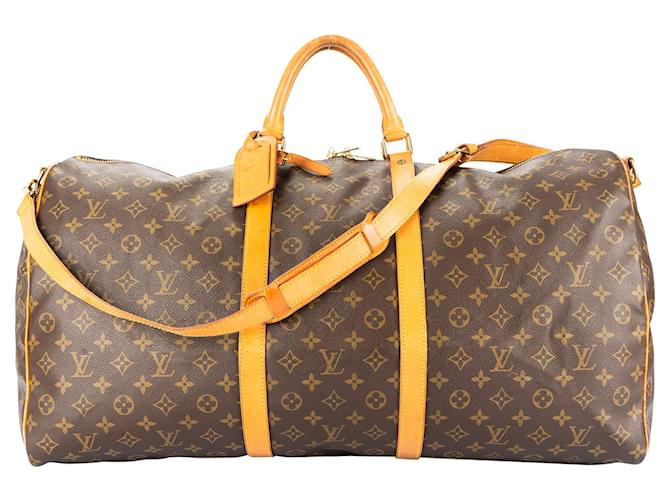 Louis Vuitton Canvas Monogram Keepall Bandouliere 60 Brown Cloth ref.1434423 - Joli Closet