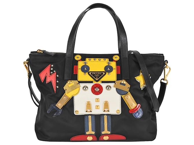Tote Prada Robot Black Synthetic ref.1440193 - Joli Closet