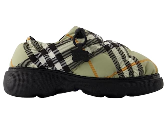 Pillow Low Mules - Burberry - Nylon - Beige Grey ref.1444715 - Joli Closet