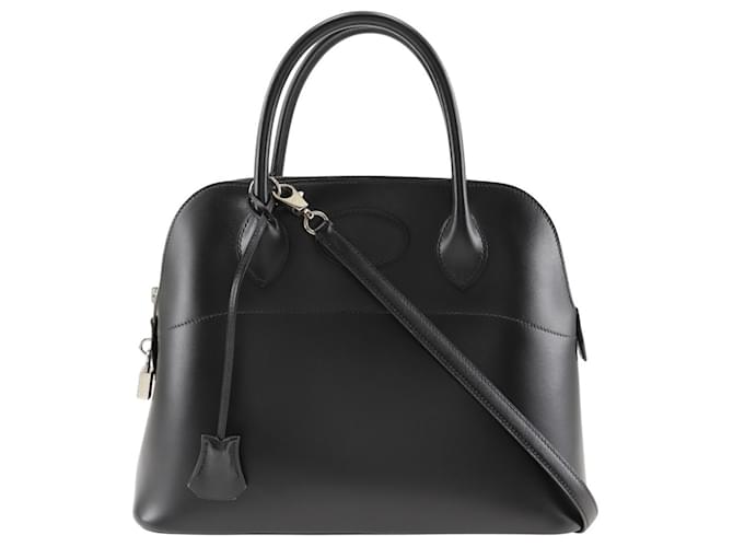 Hermès Hermes Bolide 31 Handbag in Black Box Calf Leather Pony-style ...