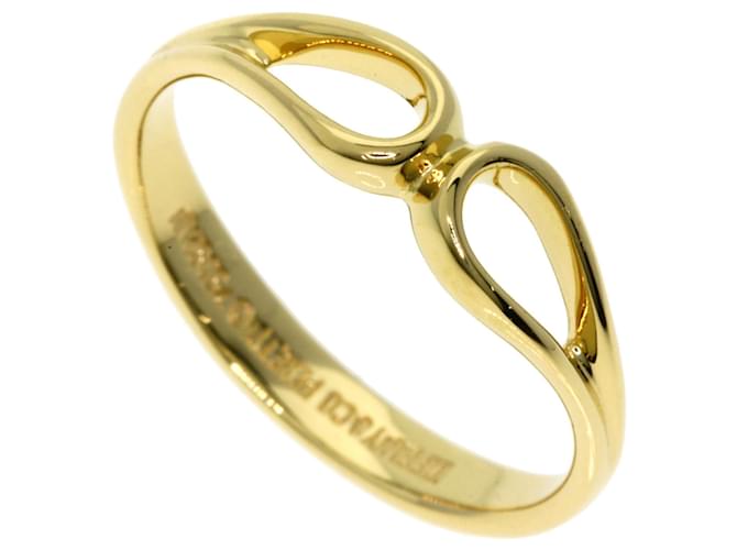 Tiffany & Co Tiffany Open Teardrop Ring in 18K Yellow Gold Golden White ...