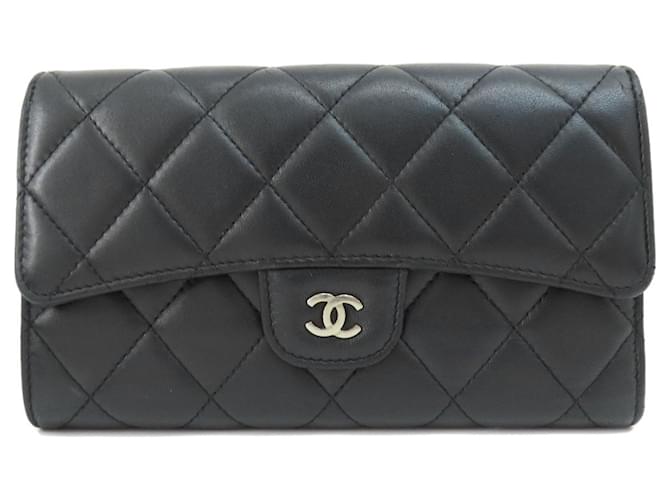 Chanel Coco Mark Long Wallet Black Leather ref.1448486 - Joli Closet