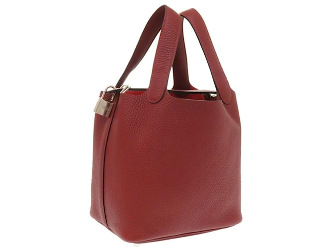 Hermès Hermes Picotin Lock PM Handbag Red Leather ref.1448729 - Joli Closet