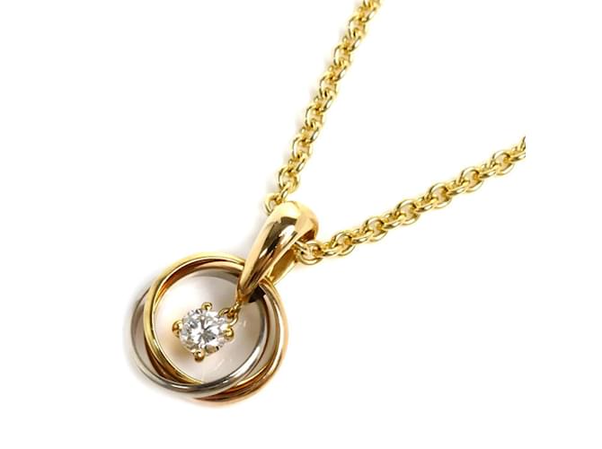 Cartier K18 Trinity Diamond Necklace White gold Yellow gold Pink gold ...